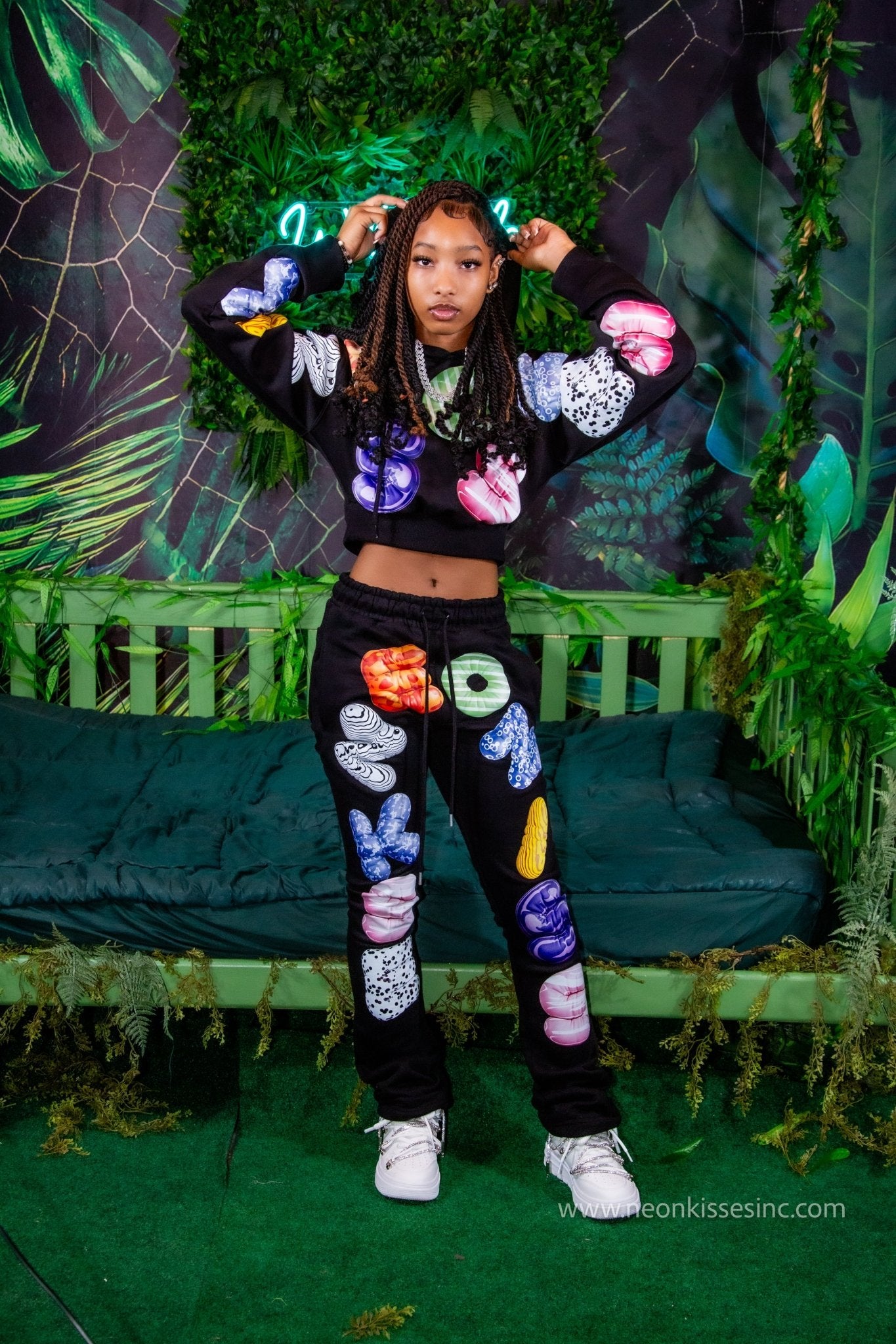 Balloon Letters Sweatsuit | Playful Comfort - Neon Kisses ...